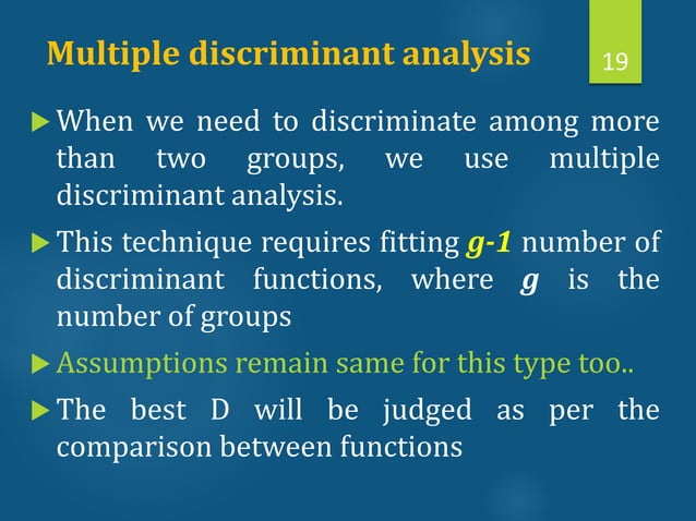 discriminant analysis | PPTX | Physics | Science