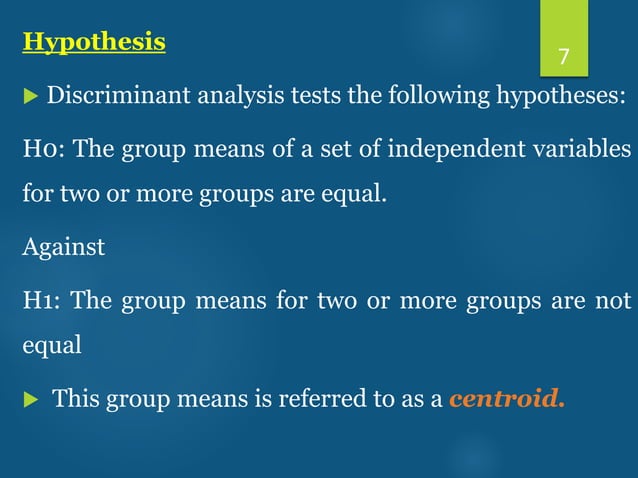 discriminant analysis | PPTX | Physics | Science
