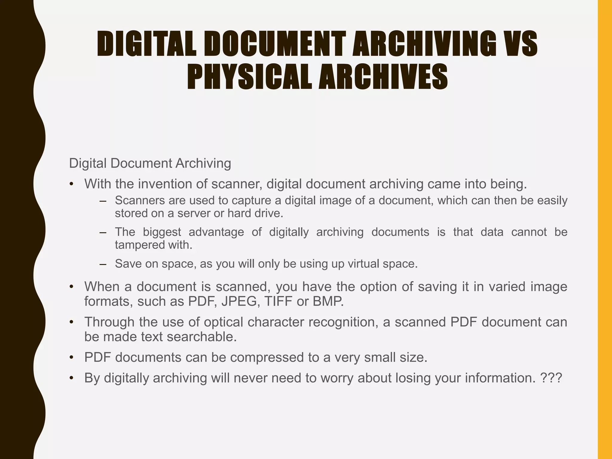 Digital archiving | PPTX