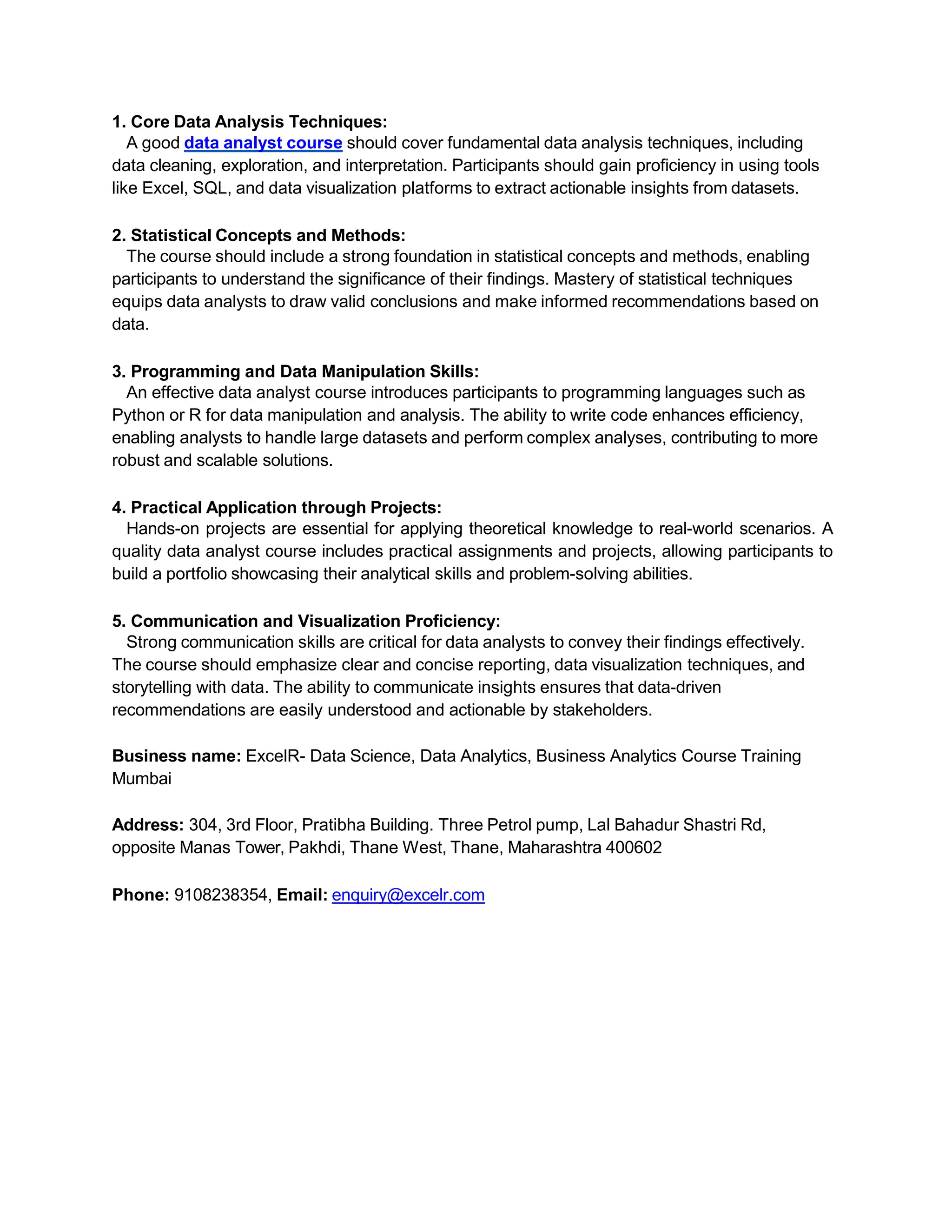 DA.pptx excelr data analyst course thane | PPTX