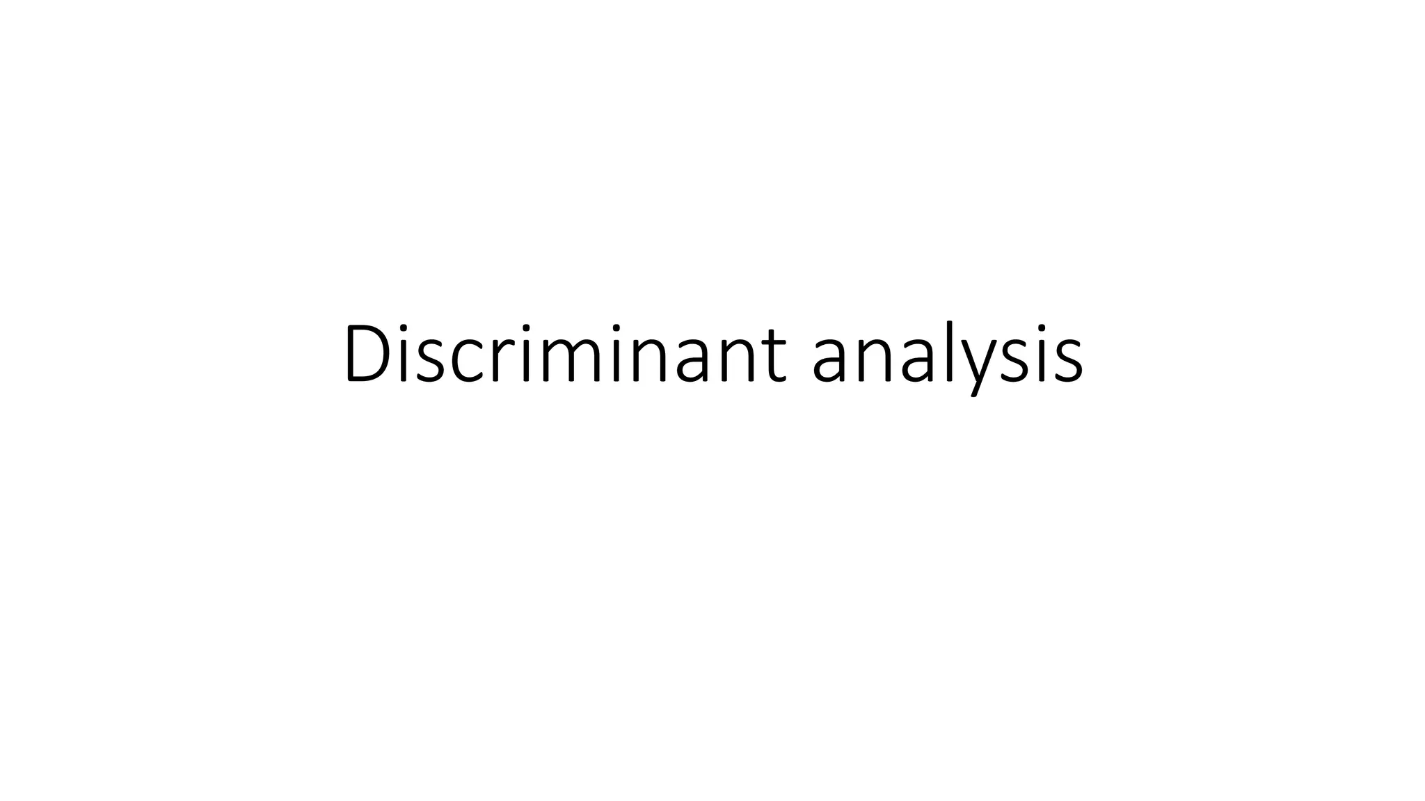 Discriminant analysis-Business Intelligence tool | PPT
