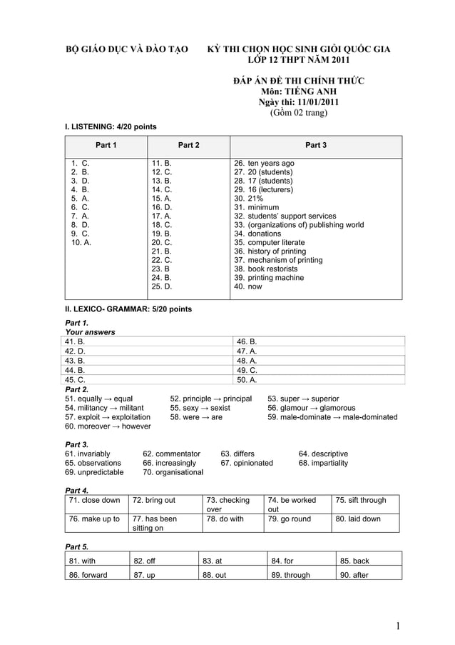 Da dethi-hsgqg-tieng anh-2011 | PDF | Educational Assessment | Education