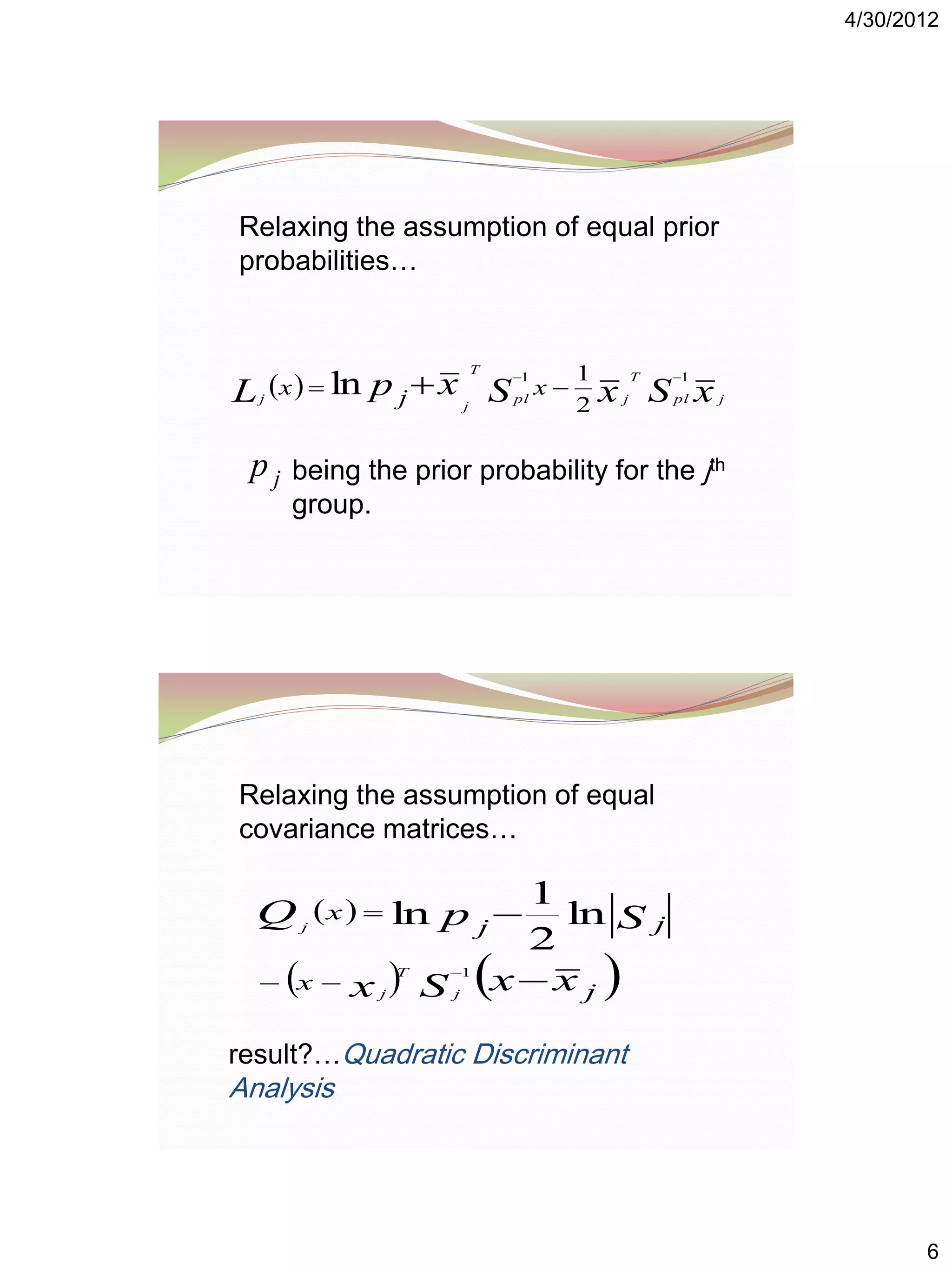 Discriminant Analysis-lecture 8 | PDF