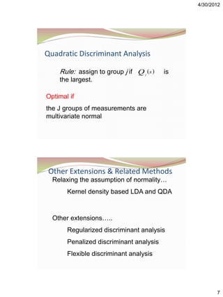 Discriminant Analysis-lecture 8 | PDF | Science