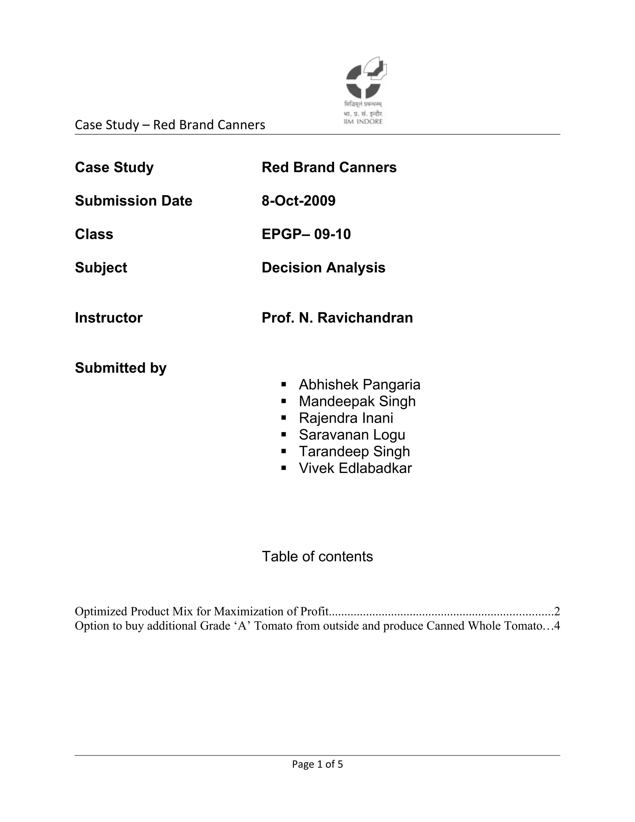 Da red brand canners case study | DOC