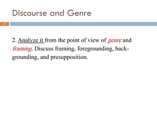 Discourse Analysis - Project Instructions | PDF