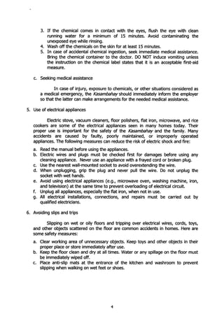 Occupational Safety and Protection Tips for Kasambahays and Employers | PDF