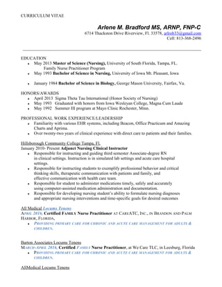 Curriculum Vitae Updated 05.2016