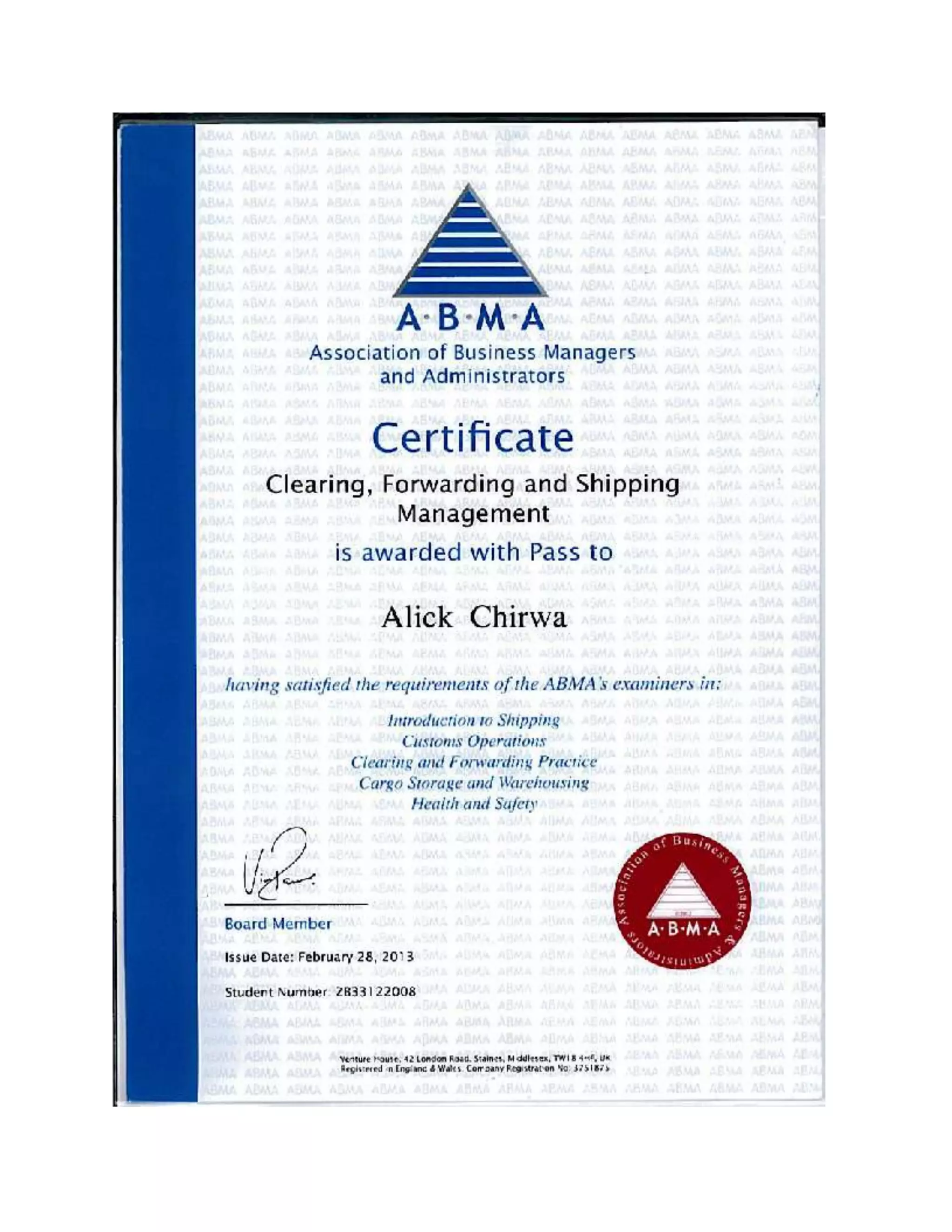 AMBA CERTIFICATE | DOCX