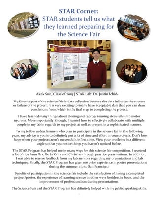 Science Fair Newsletter | PDF