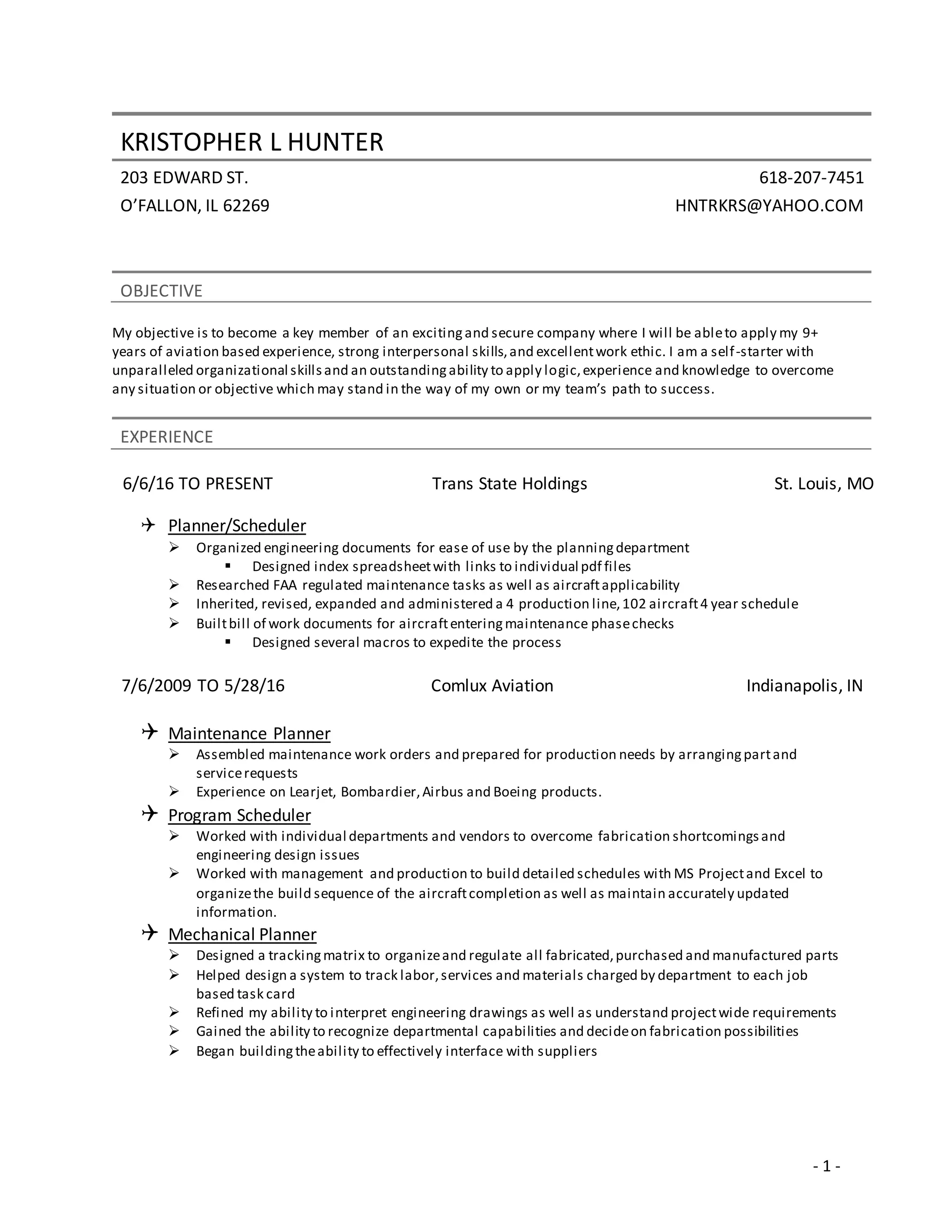 Kris Hunter Resume | DOCX