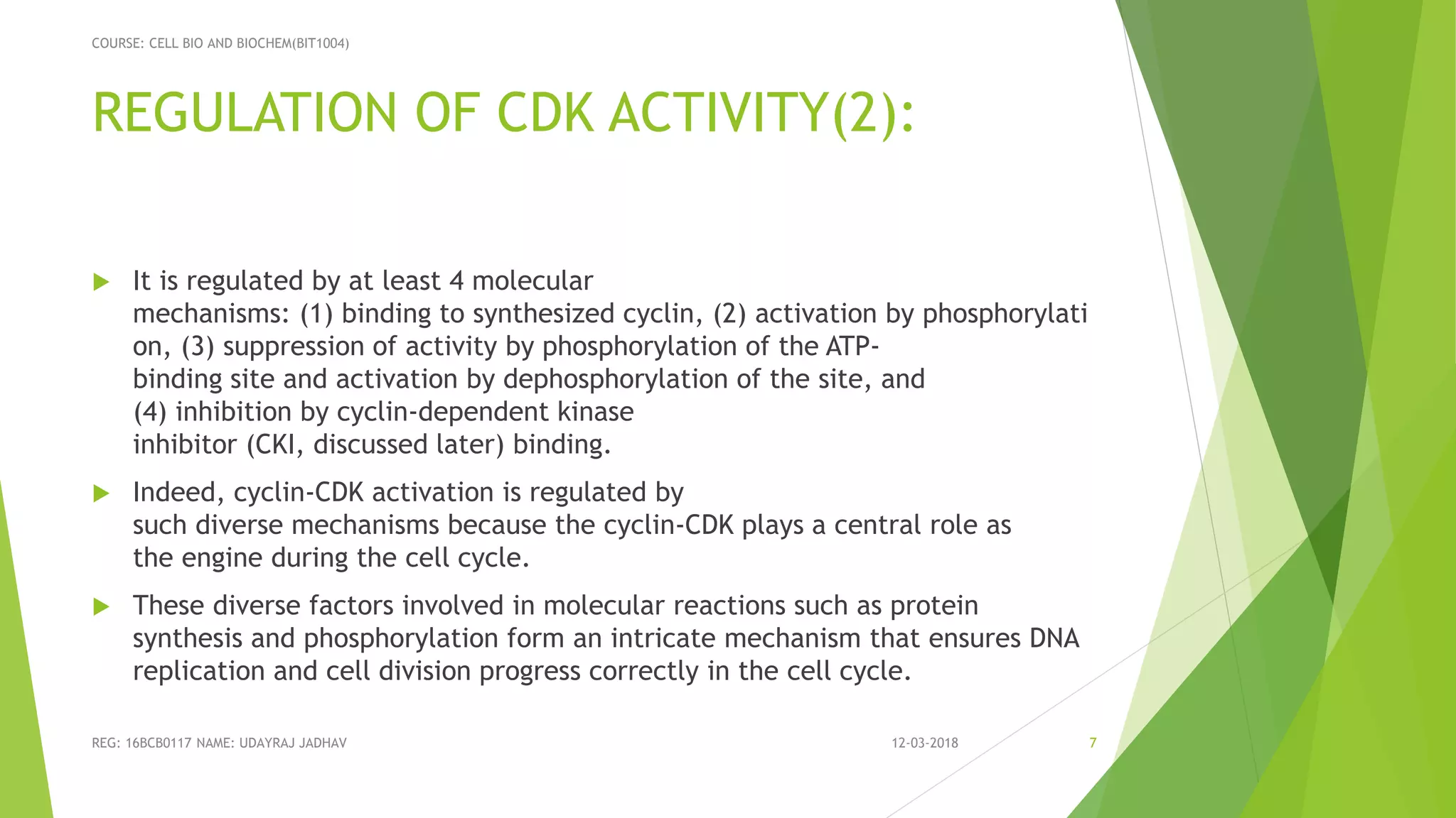 REGULATION OF CELL CYCLE | PPTX