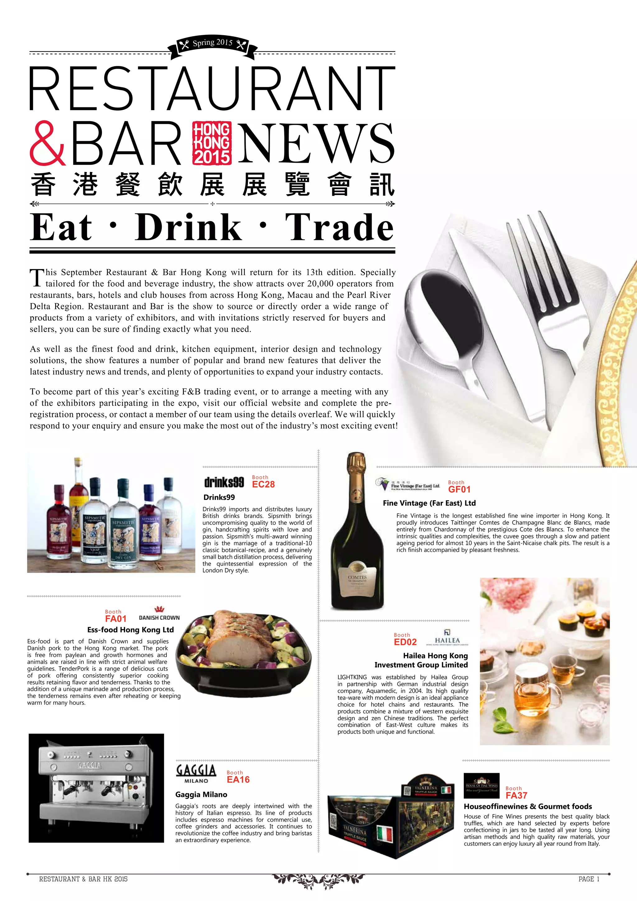 rbhk2015_newsletter | PDF | Alcoholic Beverages | Food & Drink