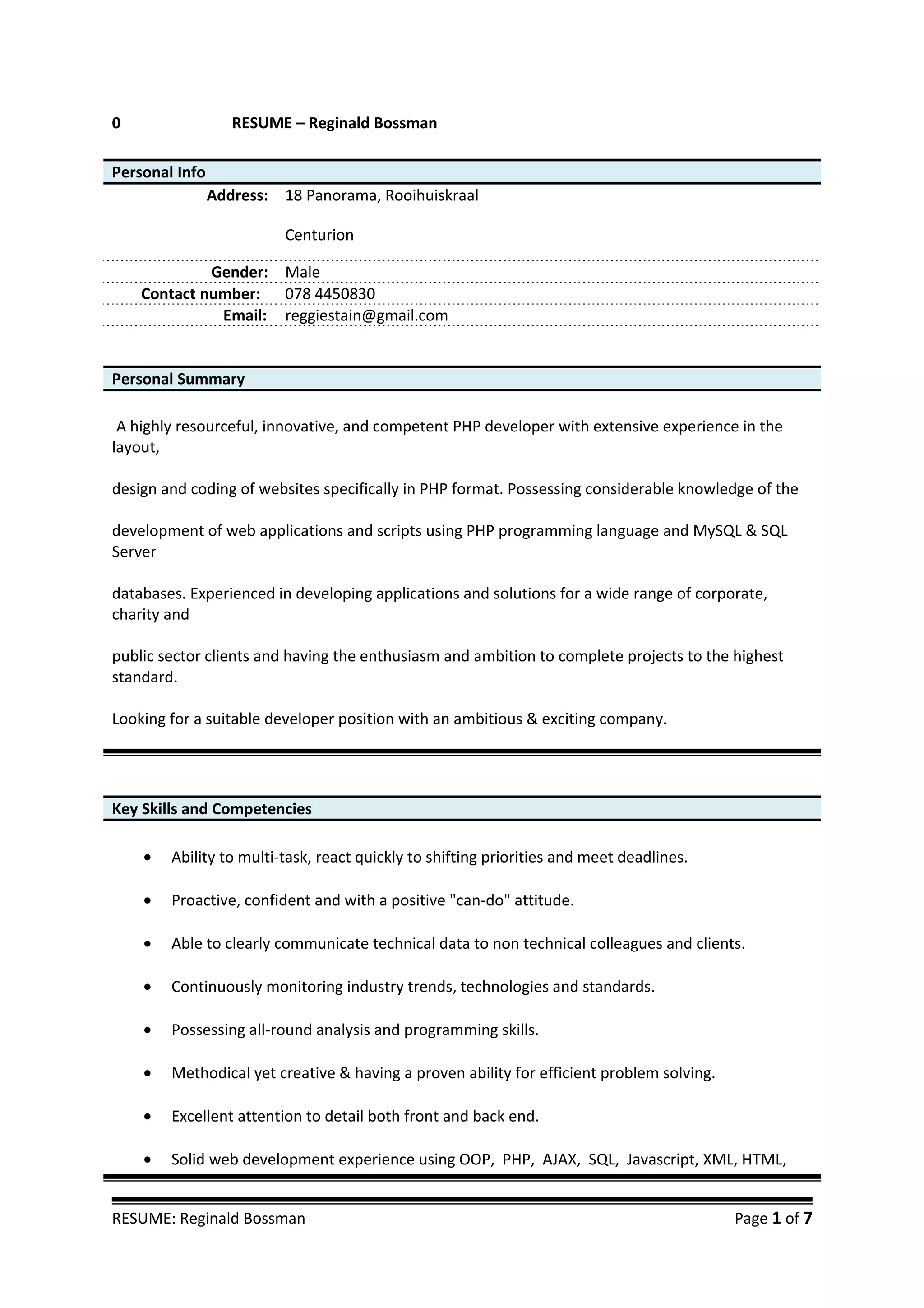 reginaldbossman resume | DOC