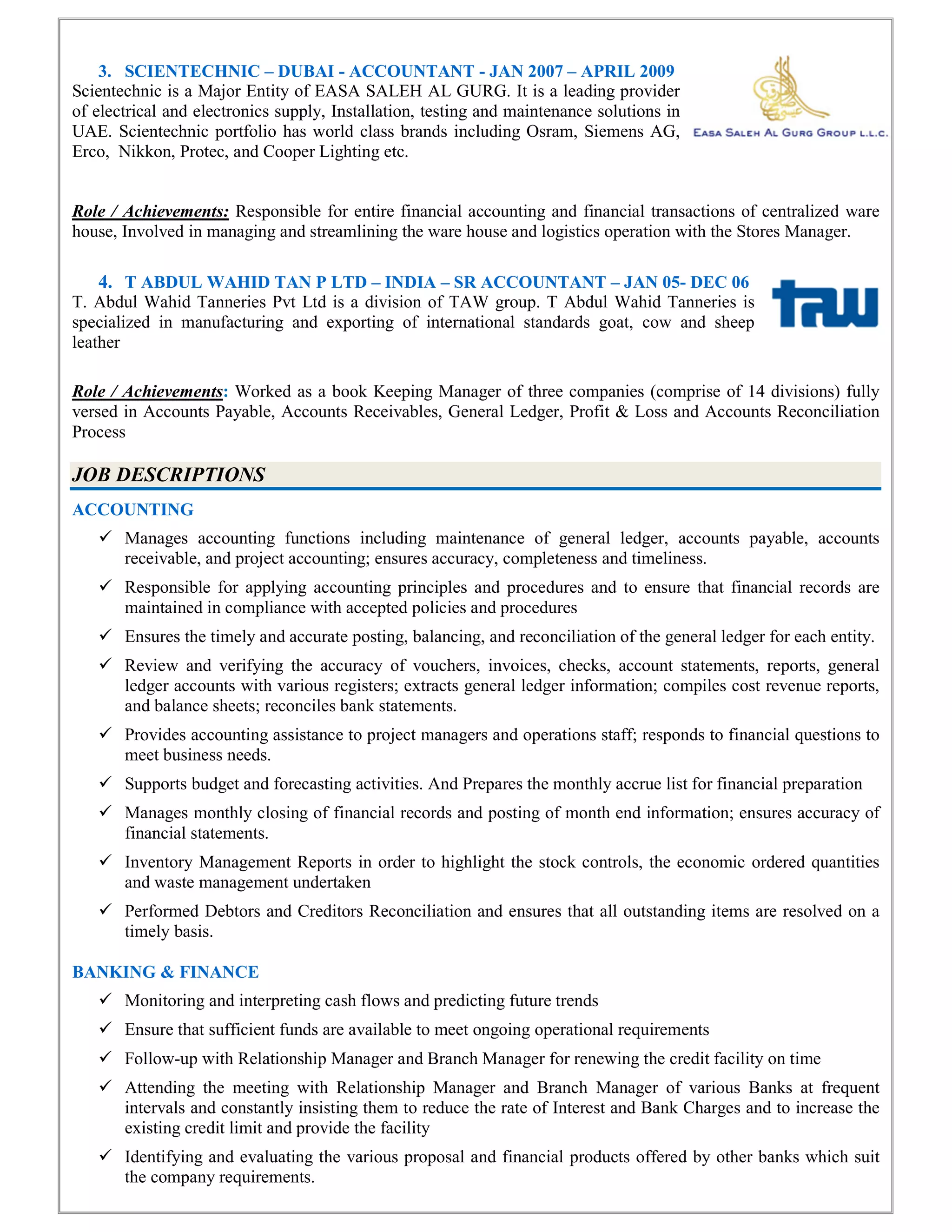 Resume of Sami Updated | PDF | Business Accounting & Finance | Business
