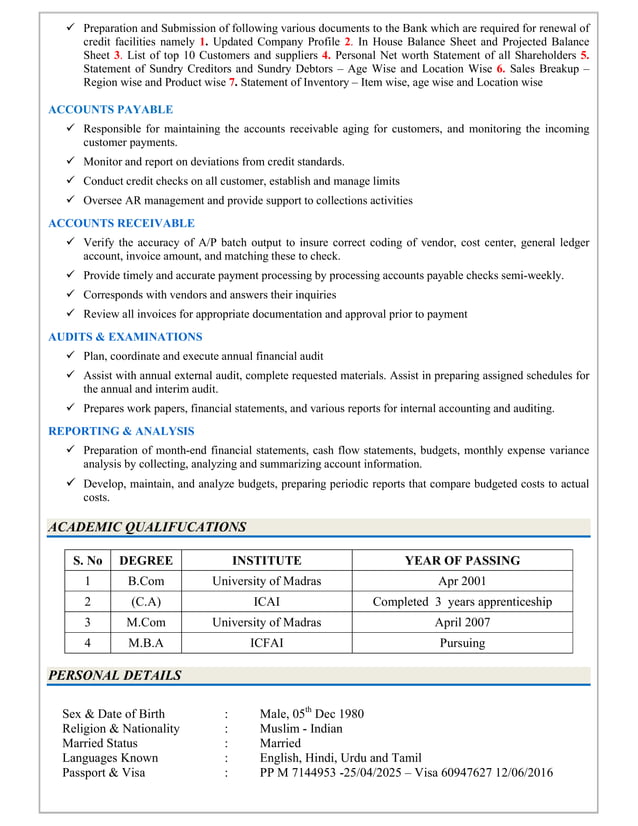 Resume of Sami Updated | PDF | Business Accounting & Finance | Business