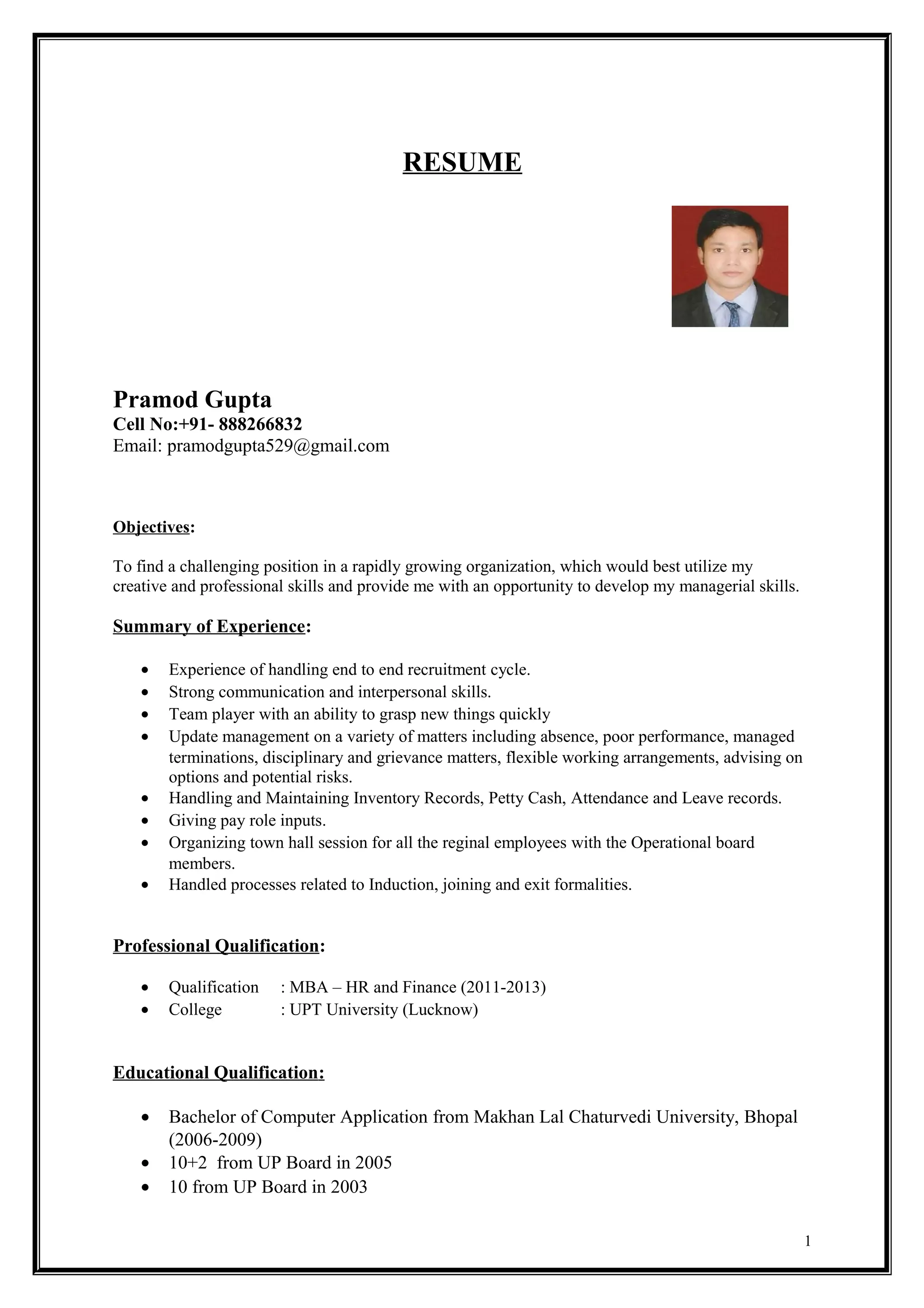 Pramod Resume (1) | DOC