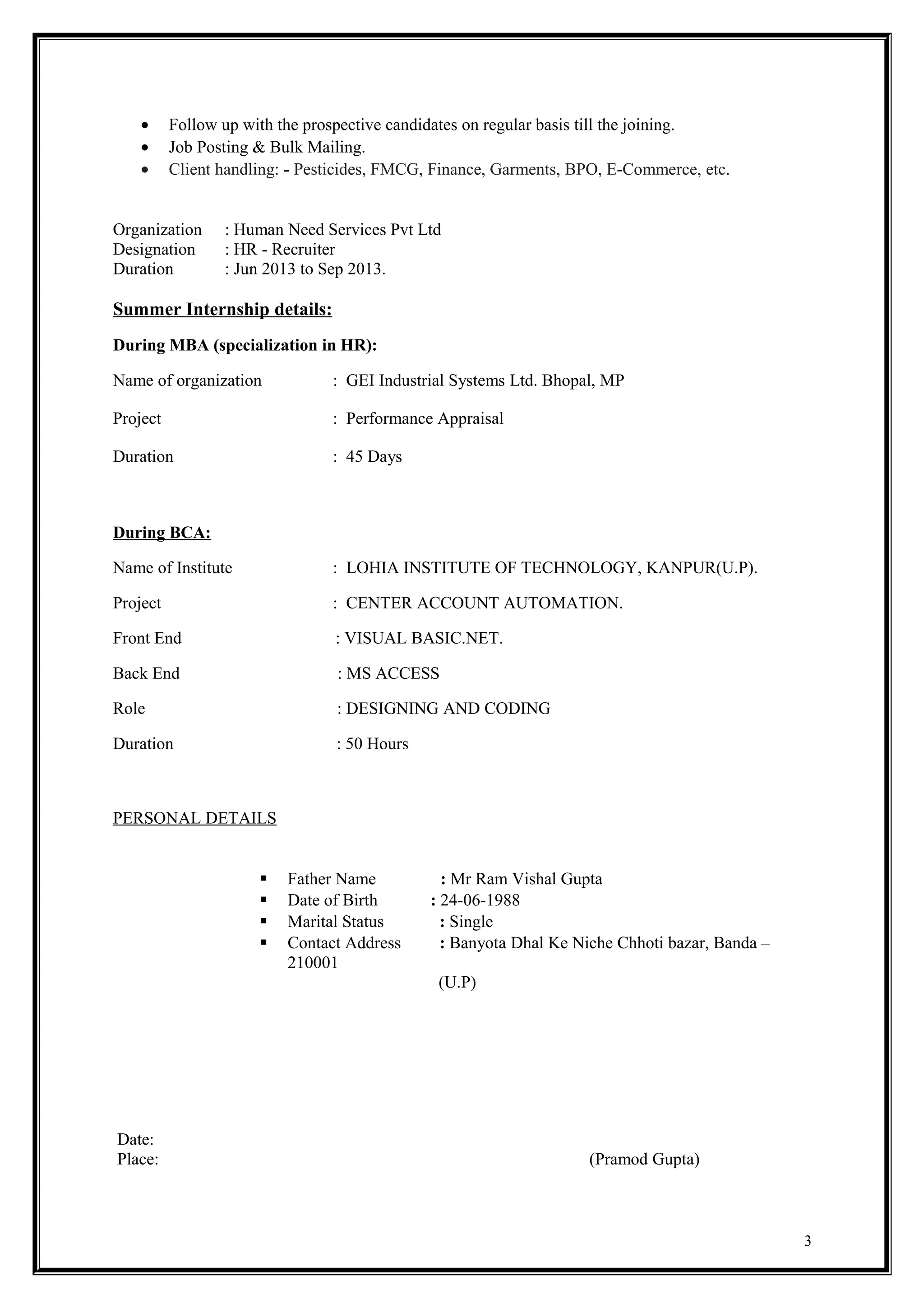 Pramod Resume (1) | DOC