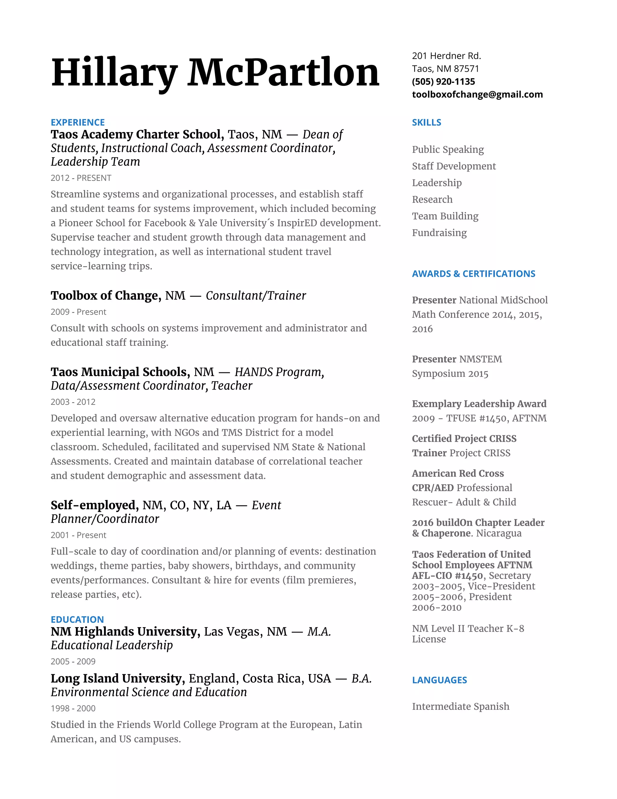 HillaryMcPartlonResume | PDF