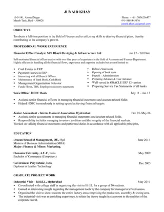 Junaid Khan Resume (2) | PDF