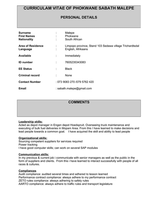 MY CURRICULUM VITAE | DOC