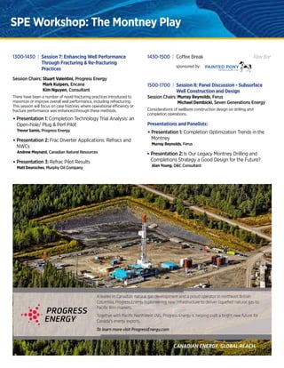 SPE Workshop - The Montney Play | PDF | Events