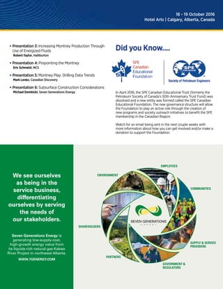 SPE Workshop - The Montney Play | PDF | Events