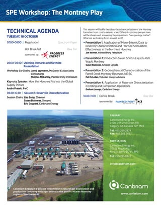 SPE Workshop - The Montney Play | PDF | Events