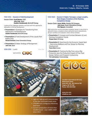 SPE Workshop - The Montney Play | PDF | Events