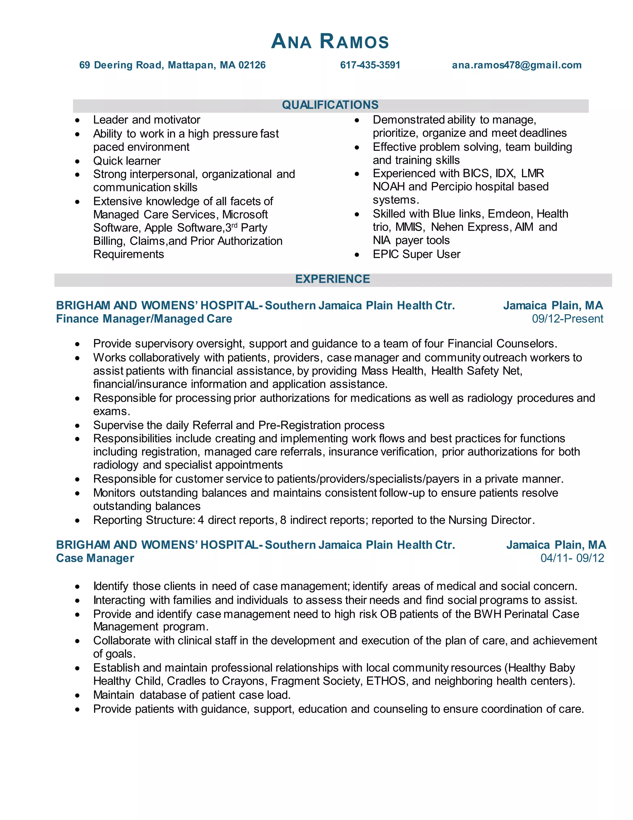 Ana Ramos 2016 Resume CHMC UPDATED | PDF