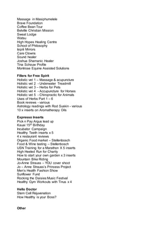 CV Filmography Lee Otten 2015 March