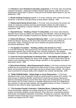 CV Filmography Lee Otten 2015 March