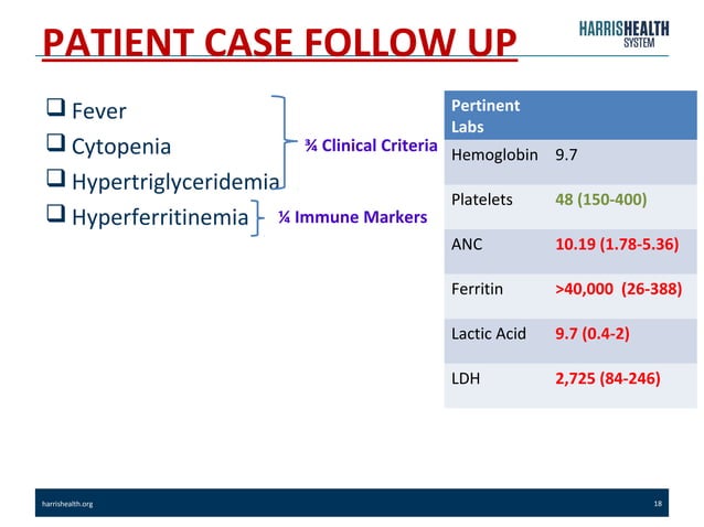 Hemophagocytic lymphohistiocytosis (HLH) | PPT