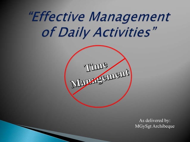 Managing Activities | PPT