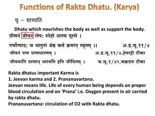 Rakta_Dhatu is the second dhatu from saptadhatwagni | PDF