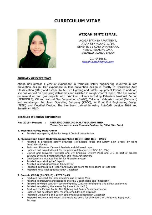 Atiqah Ismail CV | PDF
