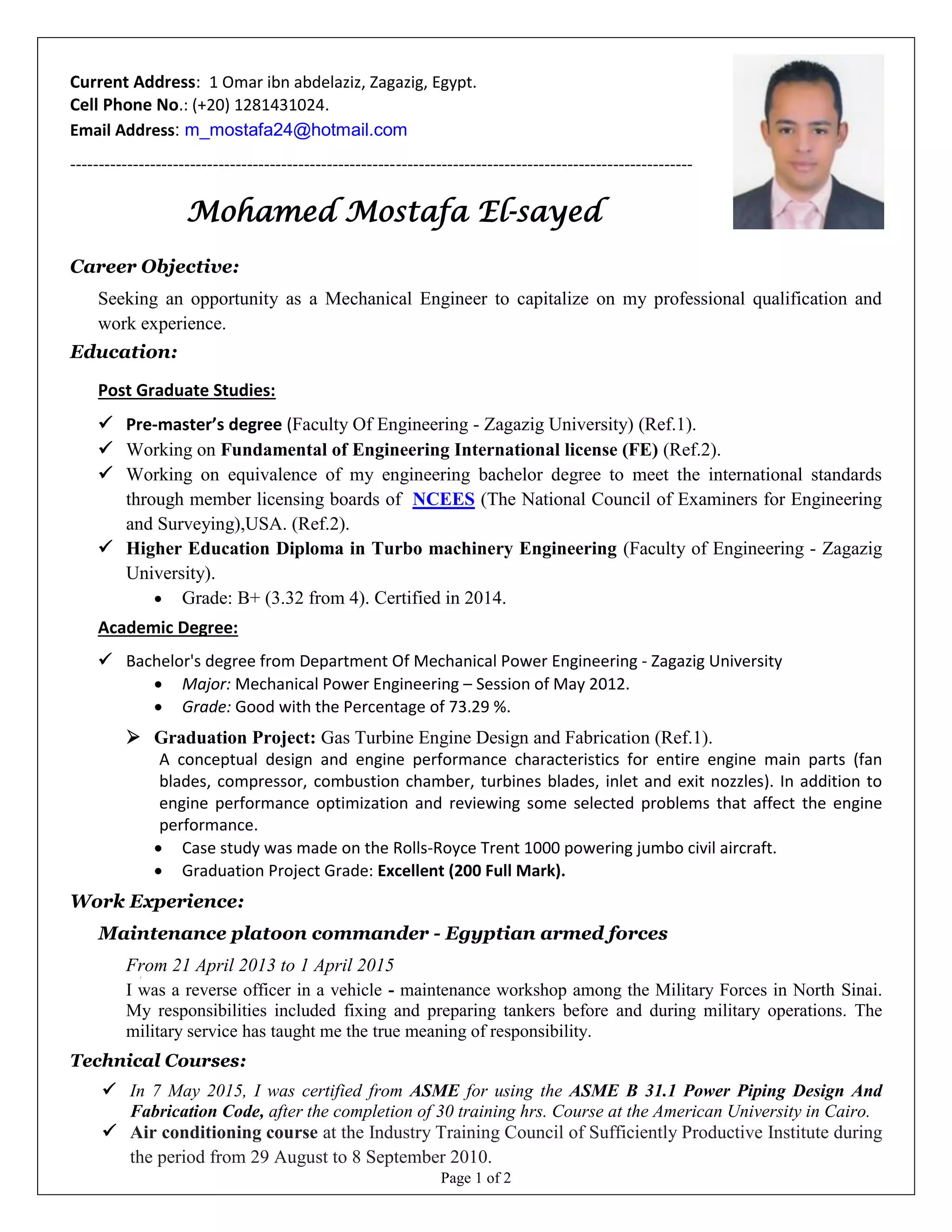 ENG Mohamed Mostafa El-Sayed | PDF