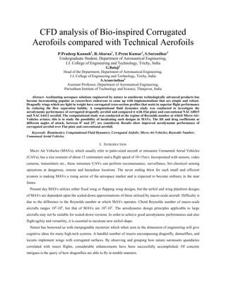 CFD analysis of bio-inspired corrugated airfoils | PDF