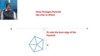 Projection of Pentagonal Pyramid solid | PPTX
