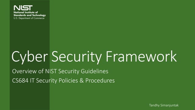 NIST CyberSecurity Framework: An Overview | PPTX | Information and ...