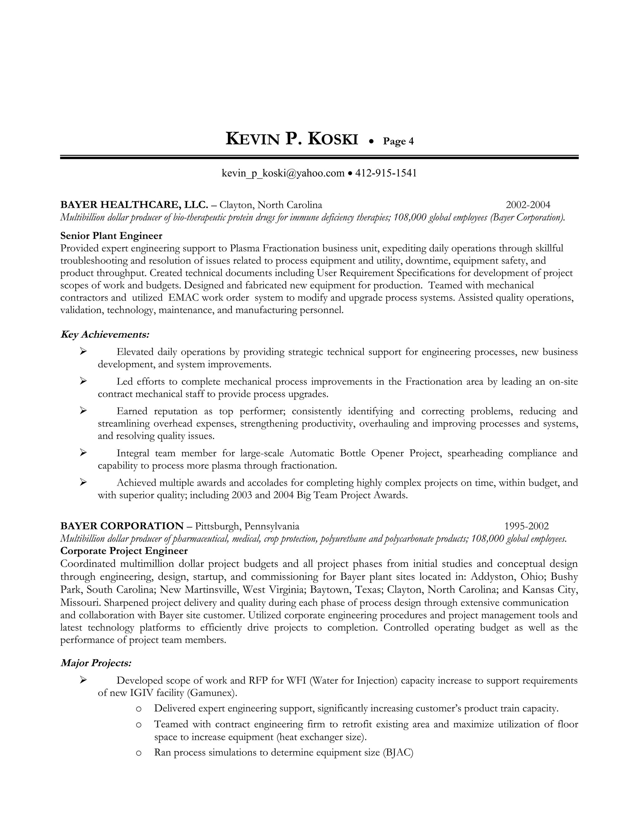 Resume Kevin_Koski_August_2016 | DOC