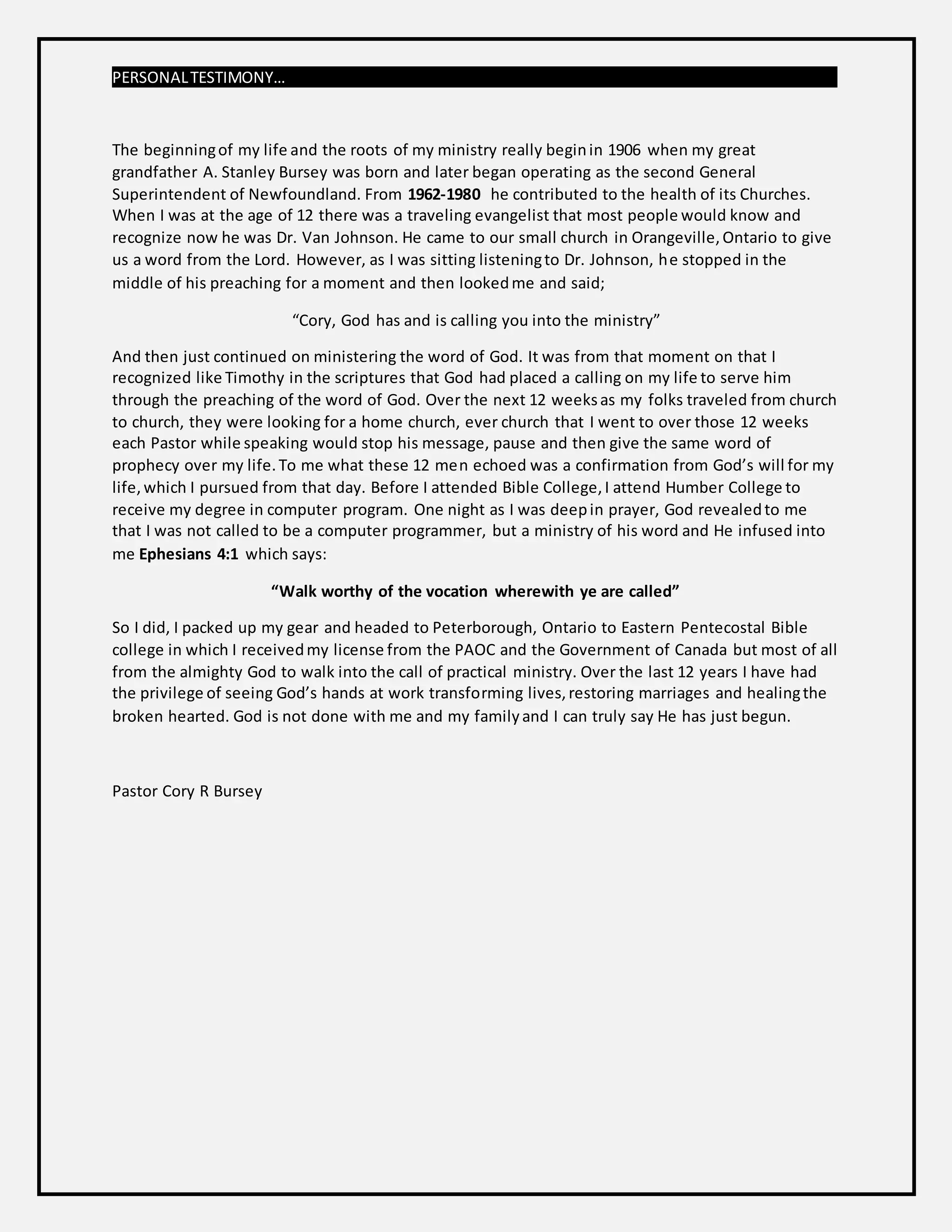 Rev Cory Bursey Resume 2016 | DOCX