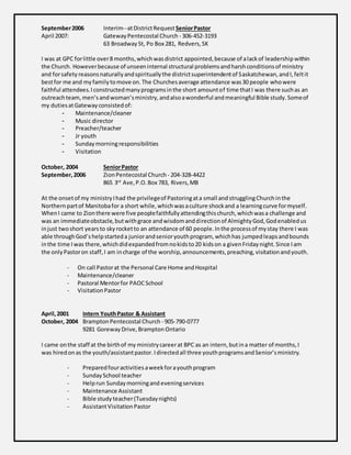 Rev Cory Bursey Resume 2016 | DOCX