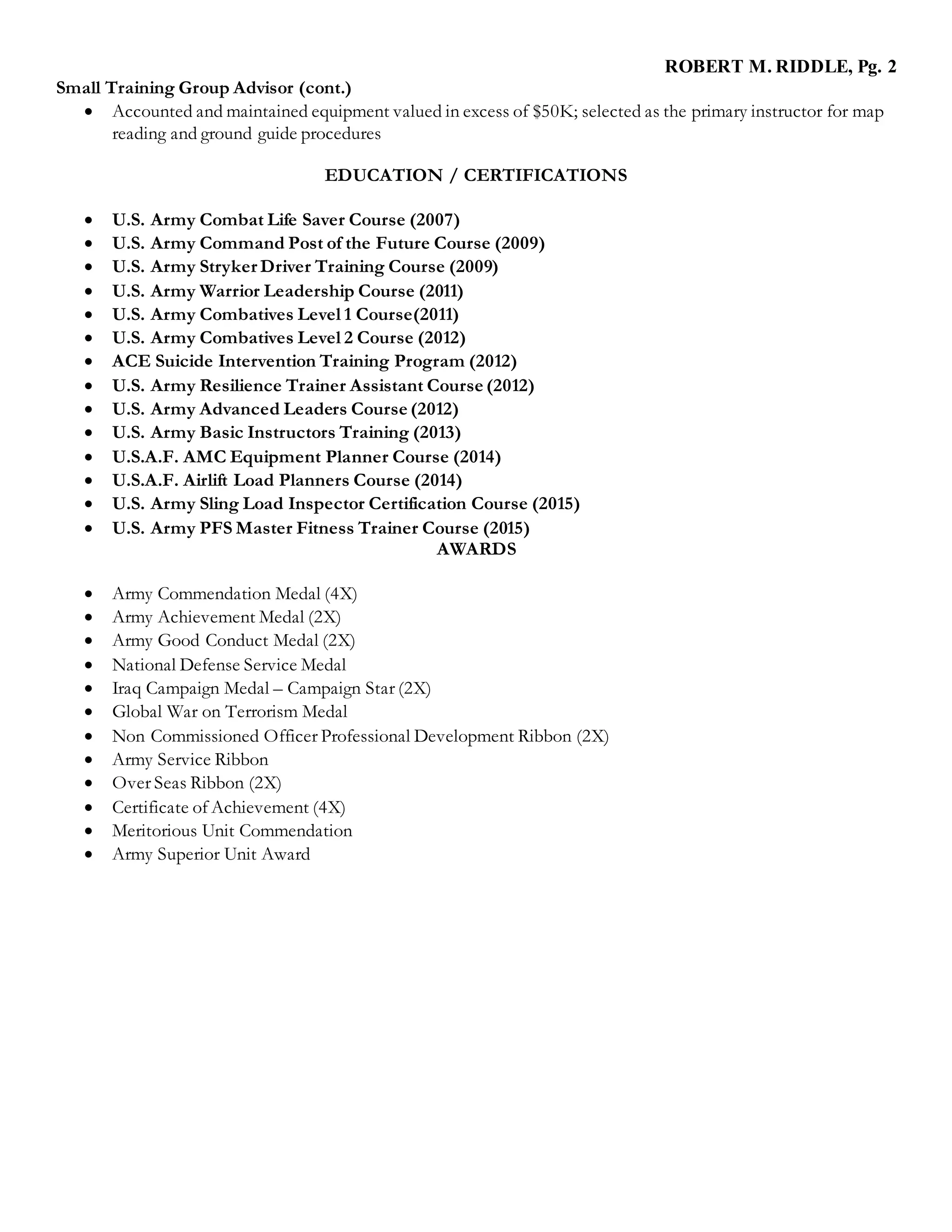 Robert Riddle HHUSA Resume | PDF | Free Download