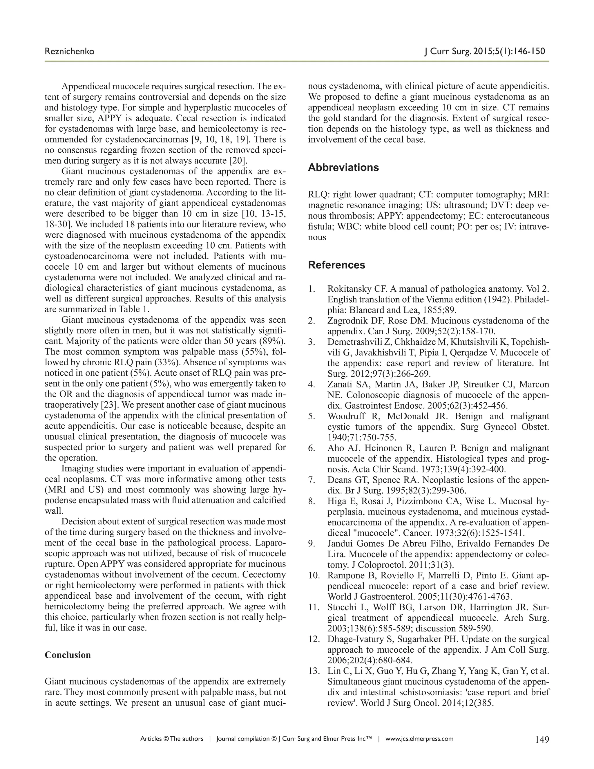265-1738-1-PB APPENDIX CYSTADENOMA | PDF | Digestive Disorders | Diseases and Conditions