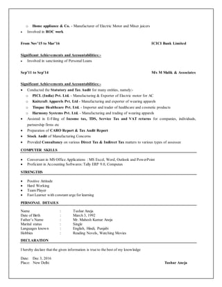 Resume Tushar Aneja | DOCX