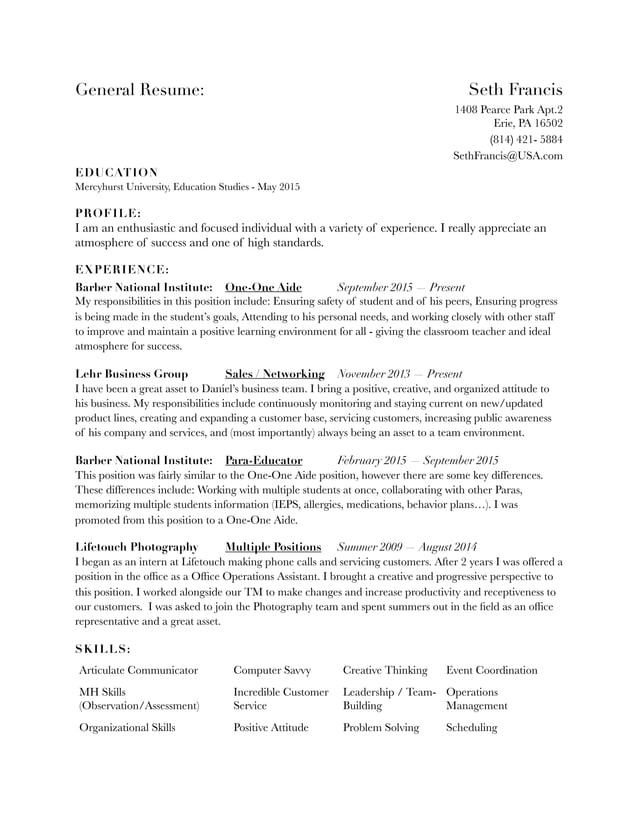 General Resume | PDF