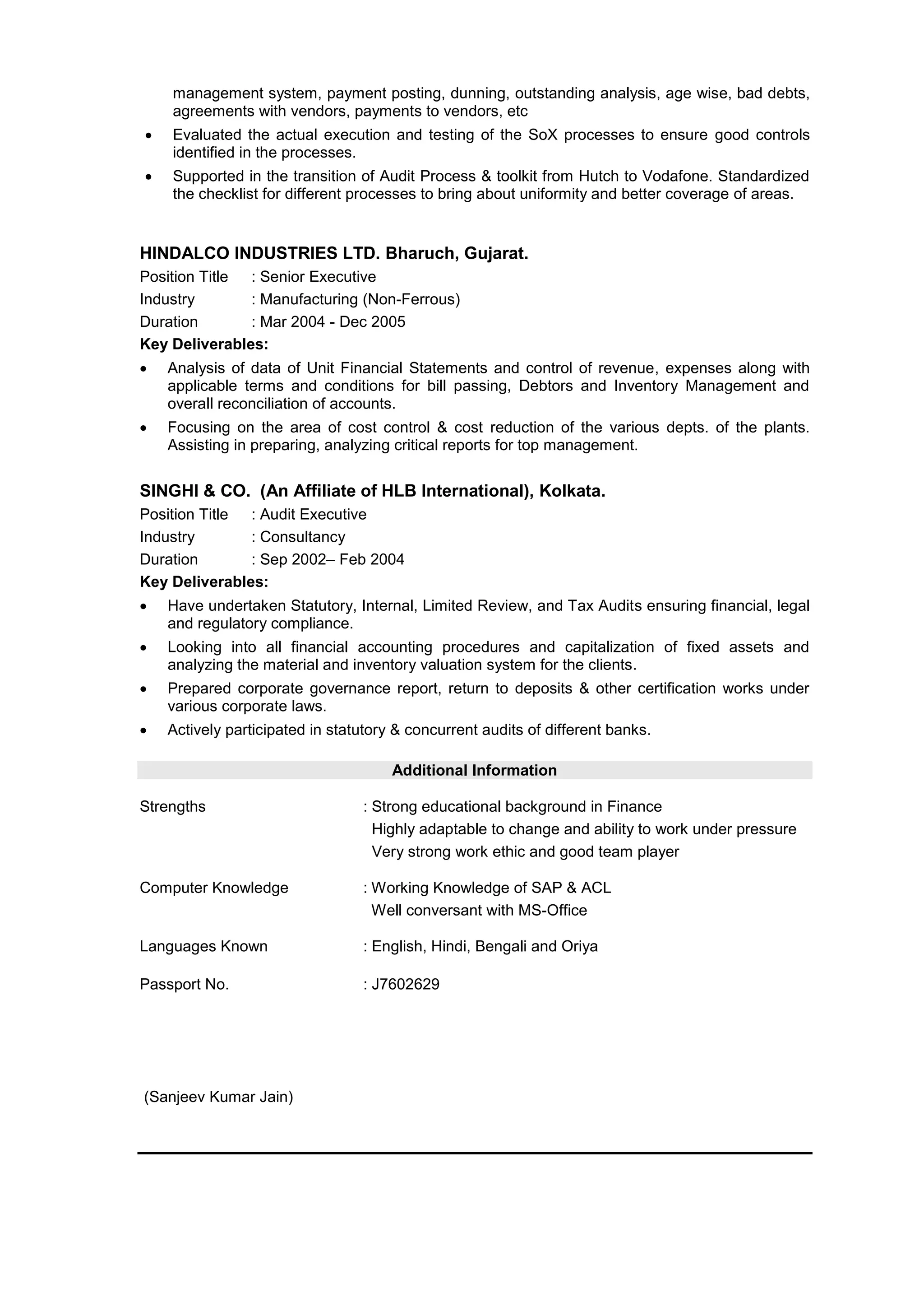 MyResume_Sanjeev F0516 | PDF