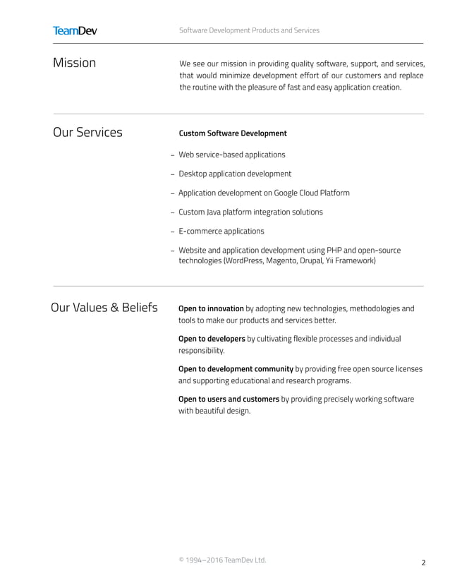 TeamDev-Company_Profile | PDF | Web Development | Internet