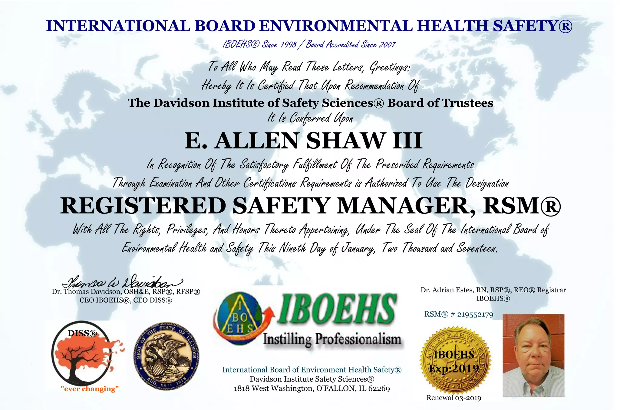 E. ALLEN SHAW III RSM® Exp. 3-2019 | PDF